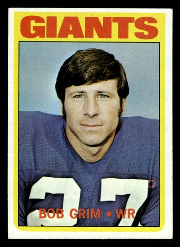 1972 Topps #76 Bob Grim Rookie EX-MT New York Giants | eBay