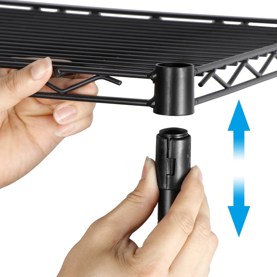 4 Shelf Wire Shelf Rack djustable Kitchen Storage Steel Rack Organizer ...