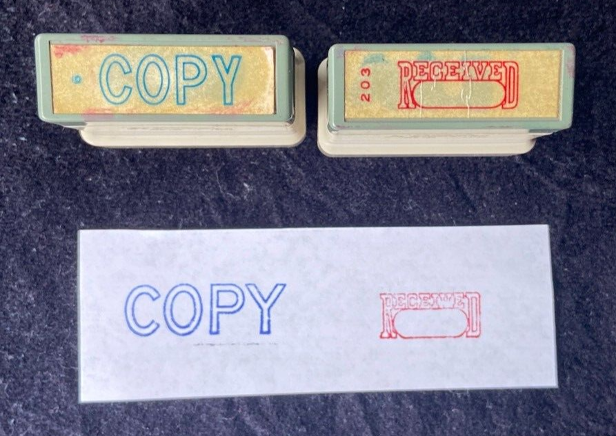 Vintage Shachihata Self Inking Stamper - Lot of 2 (Copy & Received) | eBay