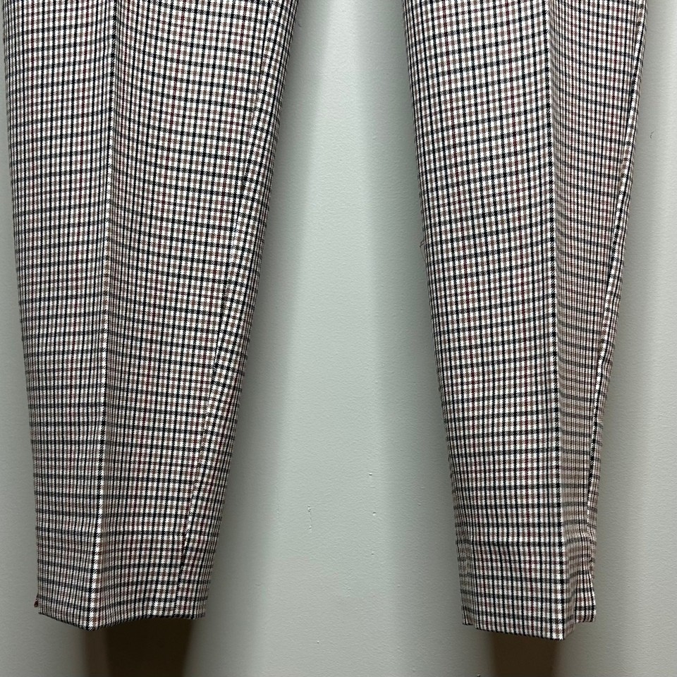 NEW Talbots Chatham Ankle Pants Size 12 Toasty Check Slim Leg 29 ...