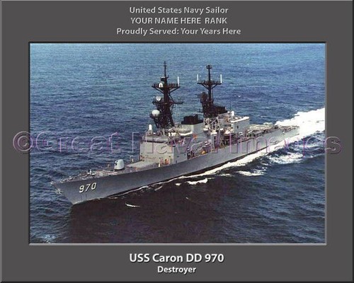 USS Caron DD 970 Personalized Canvas Ship Photo 3 Print Navy Veteran ...