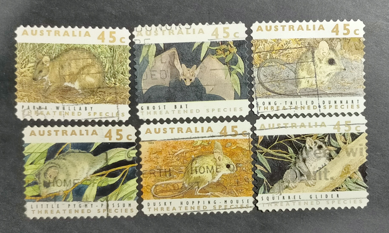 Used Australia Stamps 1992 Threatened Species wallaby bat dunnart ...