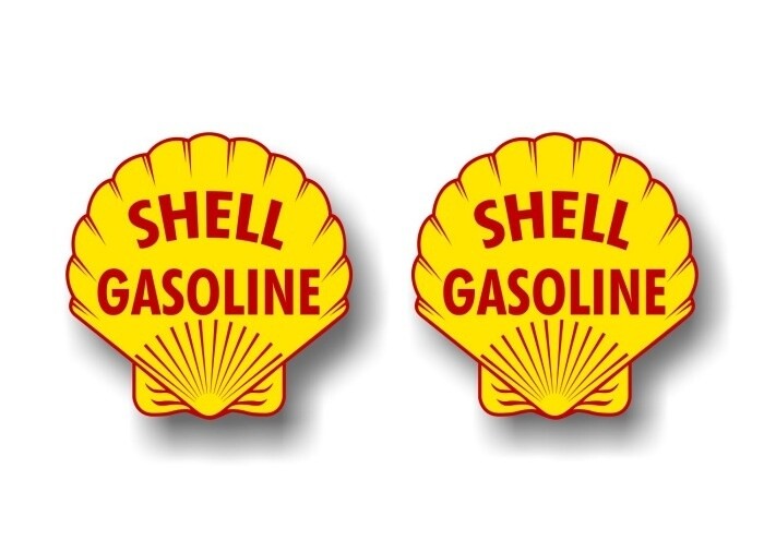 2 Vintage MDL# SHELGAS04 Gasoline Pump Decals Gas Station Sign Stickers ...