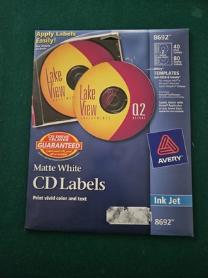 AVERY 8692 MATTE WHITE CD LABELS 40 DISC/80 SPINE LABELS INK JET | eBay