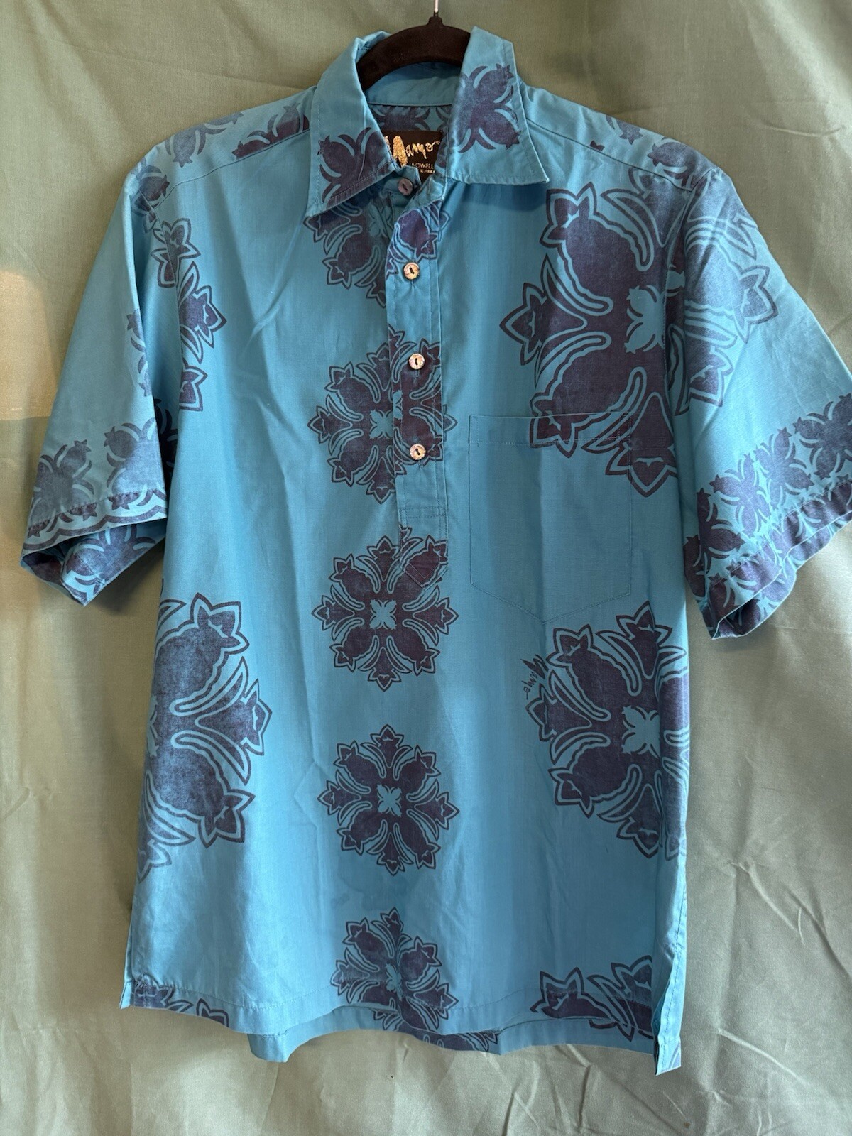 Mamo Howell Hawaii Blue Hawaiian Shirt sz. M - Gem