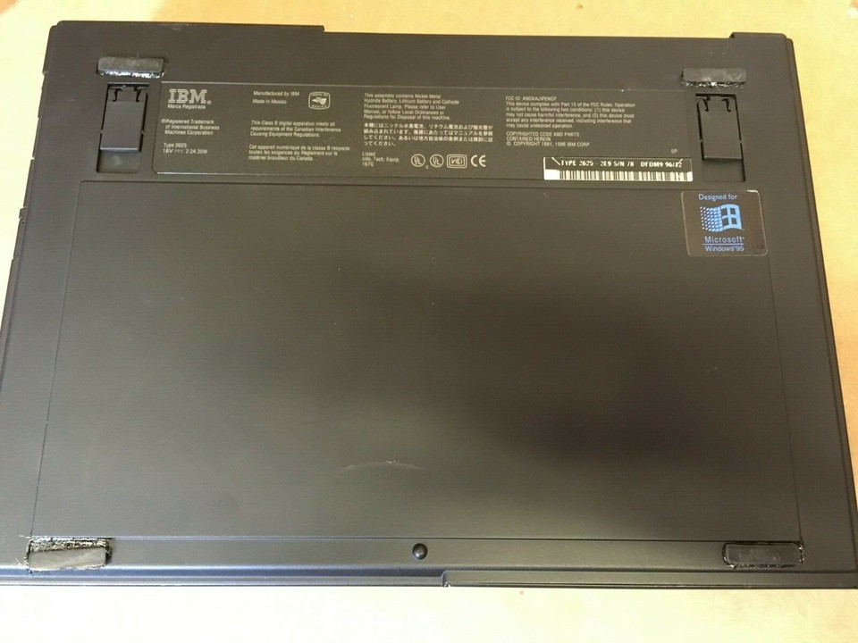 Rare Vintage IBM ThinkPad 365X Pentium LAPTOP WINDOWS 95 Installed, FDD ...