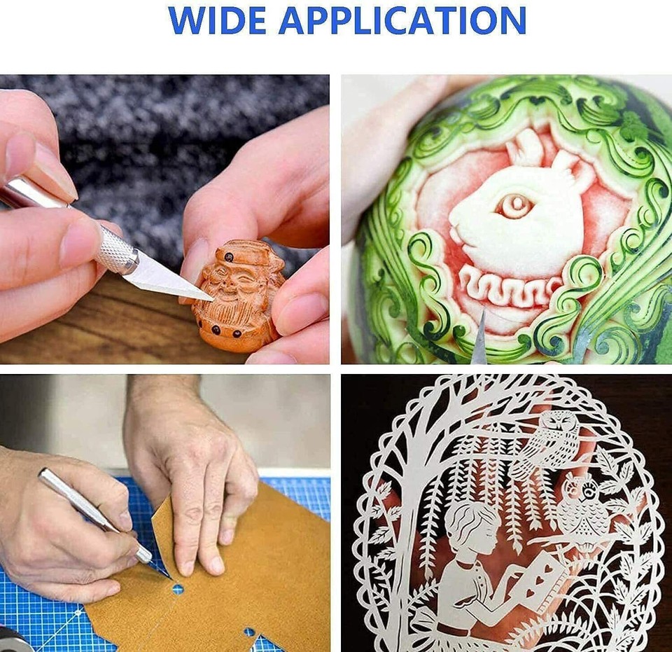 Kit Exacto Knife Set 20 Blade Refill Xacto For Leather Craft Pen Cutter ...