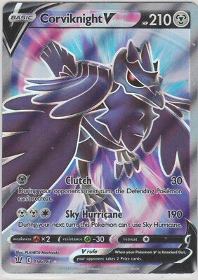 Pokemon TCG SS Battle Styles 156/163 Corviknight V Full Art Rare Card ...