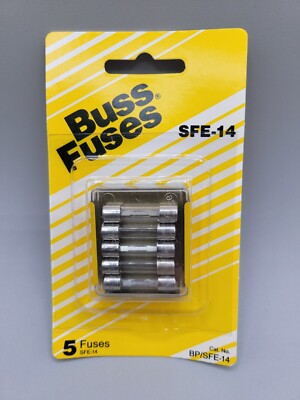 5 Pack Cooper Bussman BP/SFE-14 Automotive Fuses SFE-14 Buss Fuse | eBay