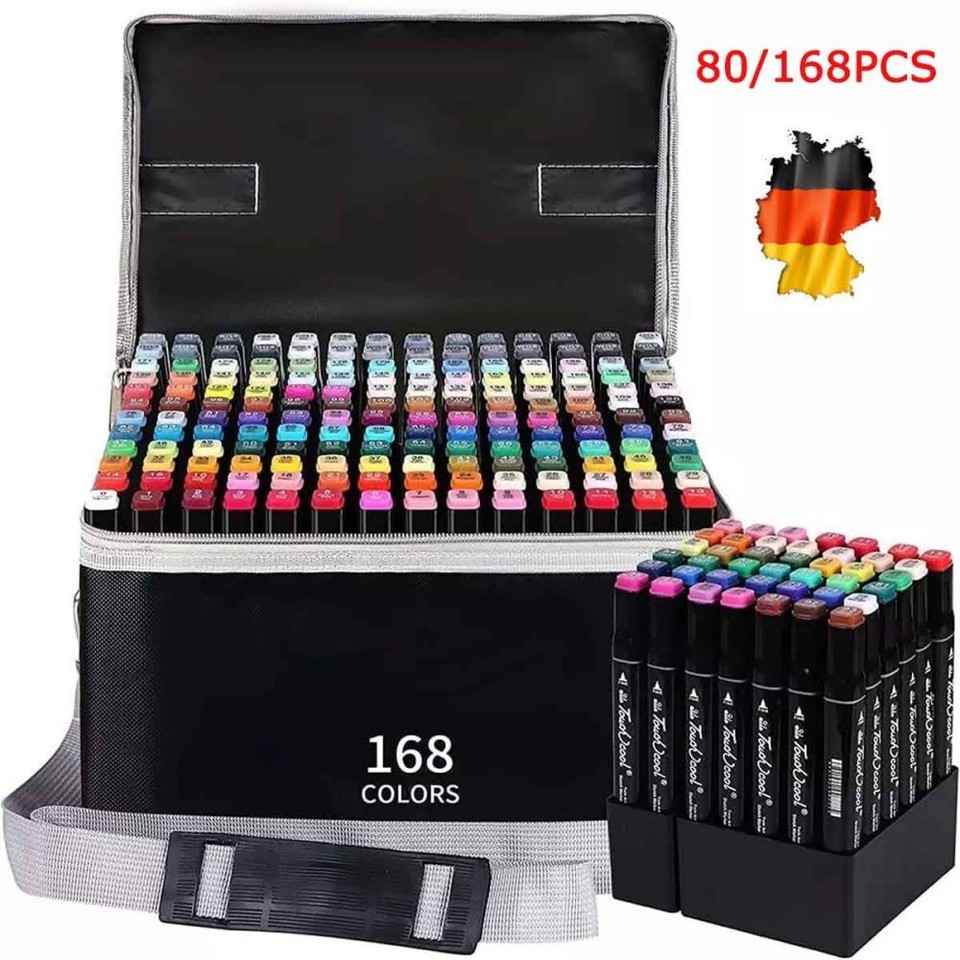 168 Farben Marker Stifte - Filzstifte Set - Permanenter Marker - Twin ...
