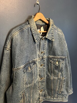 Vintage 90’s Carhartt Denim Blanket Lined Jean Jacket Size XL | eBay