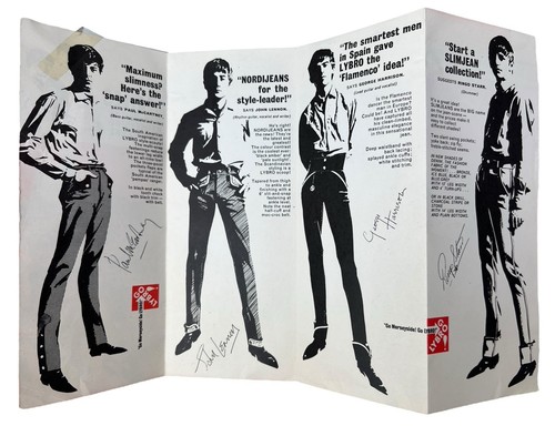 Vintage 1963 /64 THE BEATLES Lybro Jeans Meyerside UK PROMO BROCHURE ...
