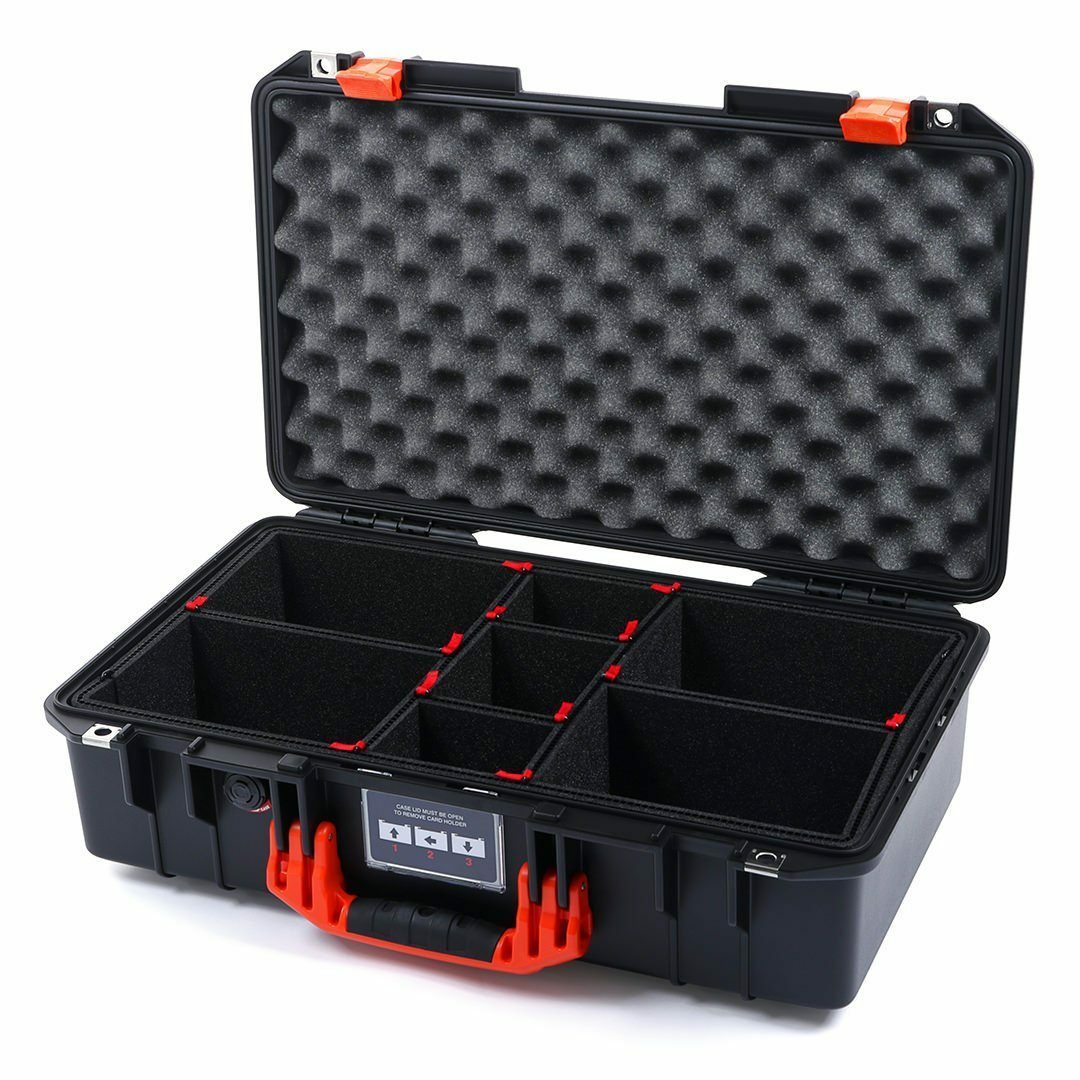 Black & Orange Pelican 1525 Air case With TrekPak dividers. | eBay