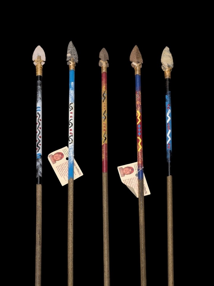 37" Long Authentic Native American Navajo Indian Painted Arrow Arrowhead w/ COA | eBay