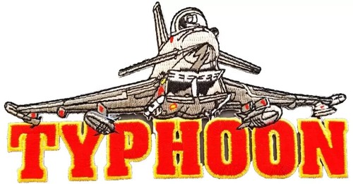 Eurofighter Typhoon Royal Air Force Cut Out Embroidered Patch Badge ...