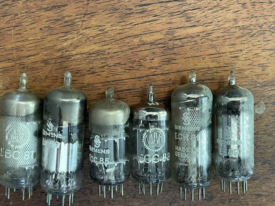 LOT Of 6 Vacuum Tubes SIEMENS VALVO ECC83 & 85, EF80 &89 ECH81, EBC81 ...