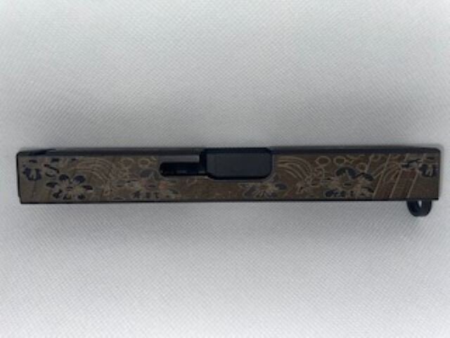 Glock 19 gen 3 custom Laser ENGRAVED slide (beautiful floral pattern ...