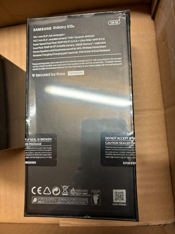 Boxed Pack 4G 128GB Samsung Galaxy S10e SM-G970F/Dual Sim Unlocked Sim ...