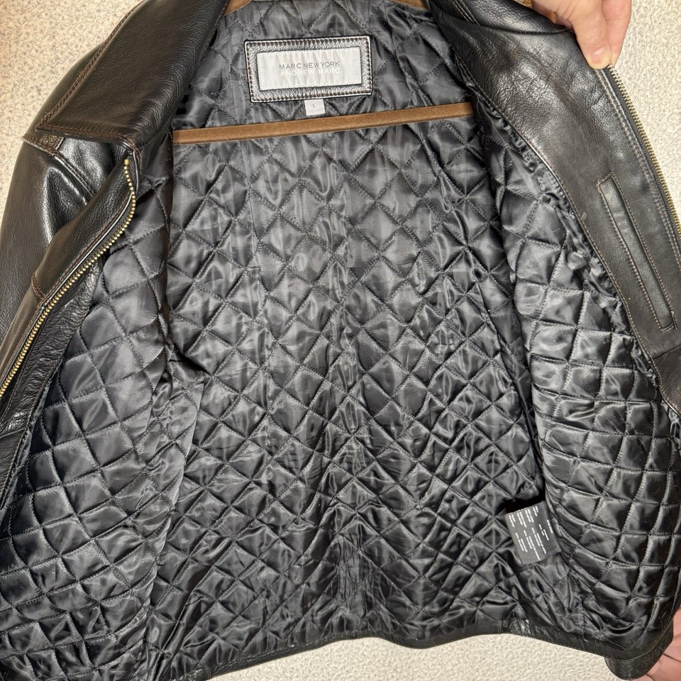 Marc New York Andrew Marc Black Leather Jacket Men’s Large | eBay