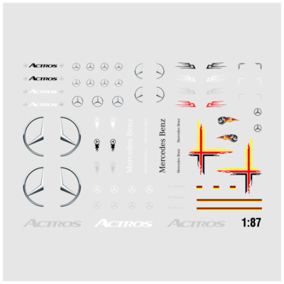 Waterslide Decal 1:87 Spur H0 MB Actros Arocs Mercedes LKW - Modellbahn ...