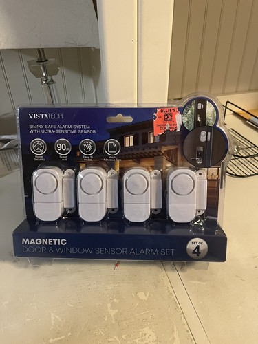 Vista Tech Door & Windows Sensor Alarm Set Of 4 Magnetic New | eBay