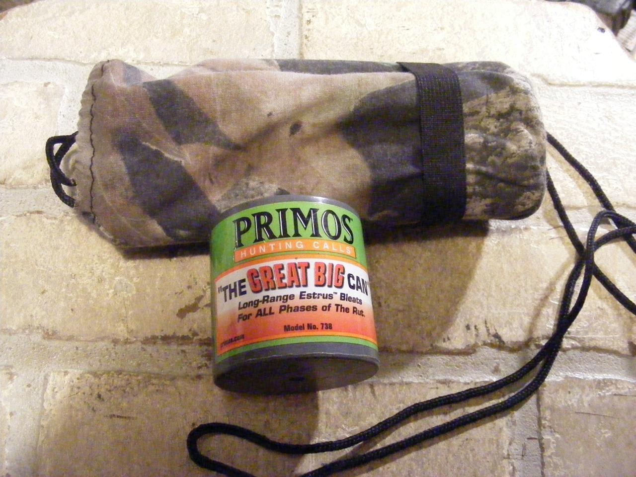 Primos Great Big Can Estrus Doe Deer Bleat Call & Camo Buck Rattle Bag ...