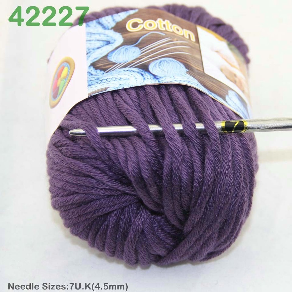 SALE LOT OF 1 Ball X 50g SUPER CHUNK Worsted 100% Cotton HAND Knitting ...