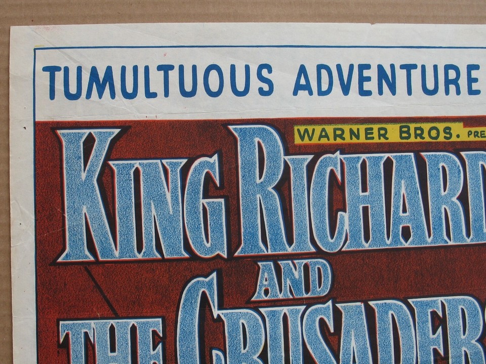 KING RICHARD AND THE CRUSADERS (1954) Australian Daybill Poster ...