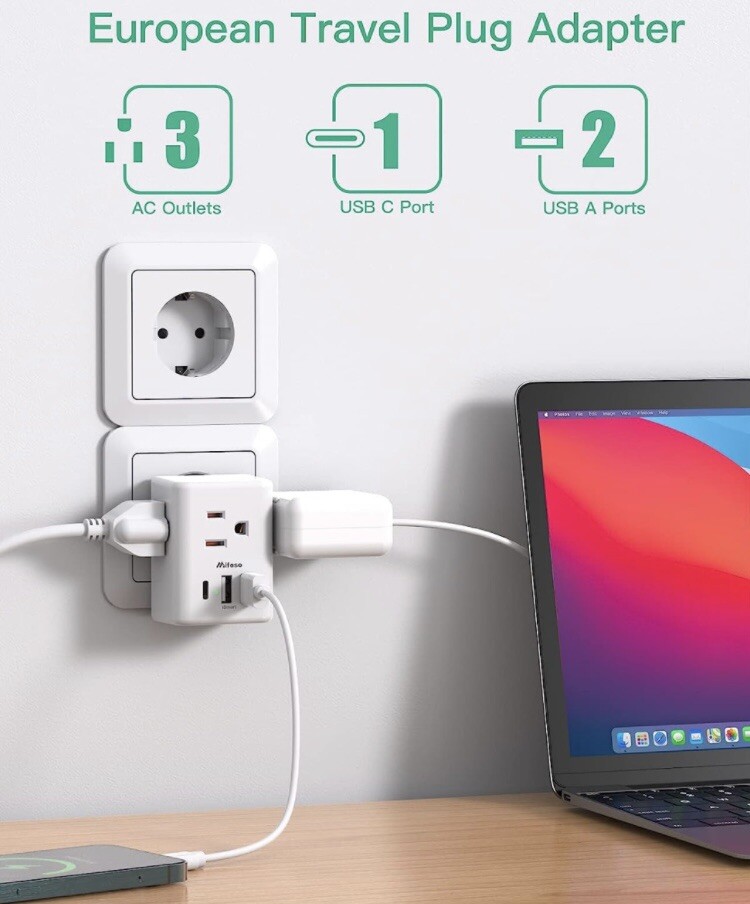 Mifaso iSmart European Intl Travel Power Plug Adapter 6-IN-1 Outlet ...