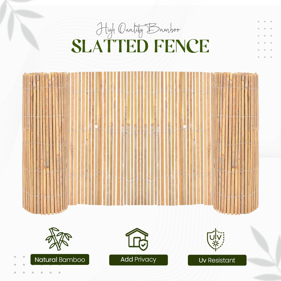 Bamboo Slat Fencing Cane Screening Roll Garden Panel Outdoor Privacy ...