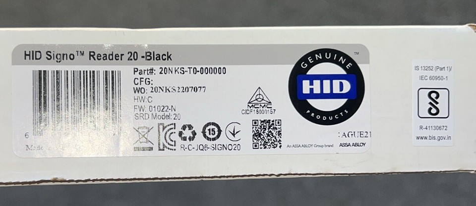 HID Signo Reader 20 -Black Part: 20N KS-T0-000000 | eBay