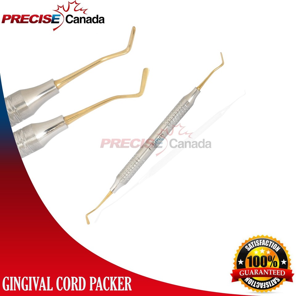 3Pcs Cord Packer Dental Gingival 1.5mm Retraction NON-SERRATED Dental ...