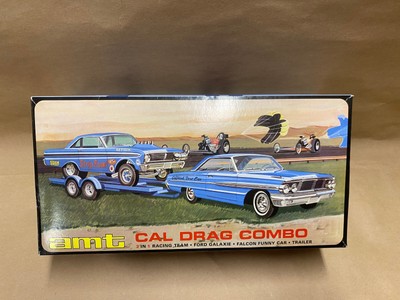 AMT 1964 Ford Galaxie Cal Drag Combo 1223 1:25 Model Kits Trailer ...