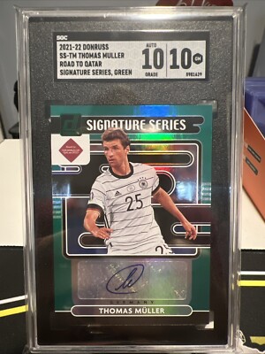 2021/22 Donruss Thomas Muller Signature Series Green Auto SGC 10 | eBay