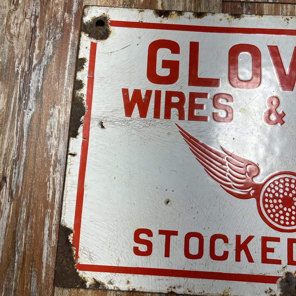 Early 1900s Porcelain Sign Glovers Wires & Cables Stocked Here 20”x12 ...