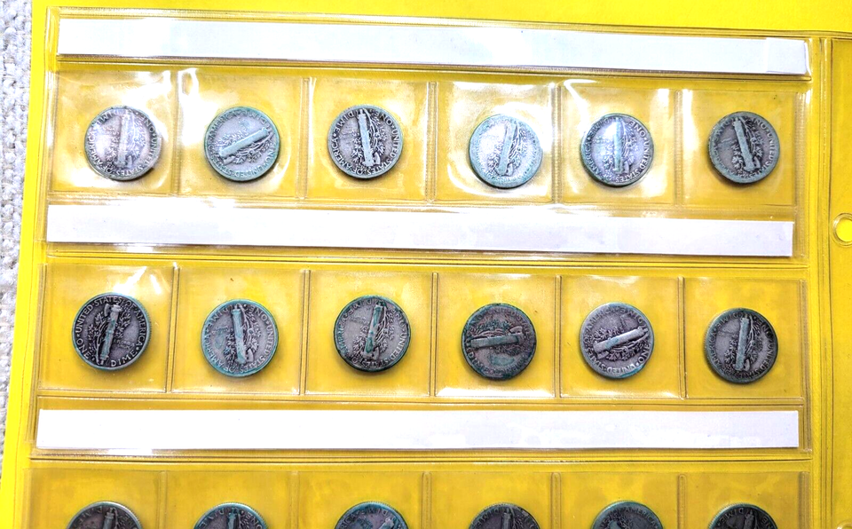 Complete Set Mercury Dimes 1916-1945 75 Coins Missing 2 Incl. 1916D ...