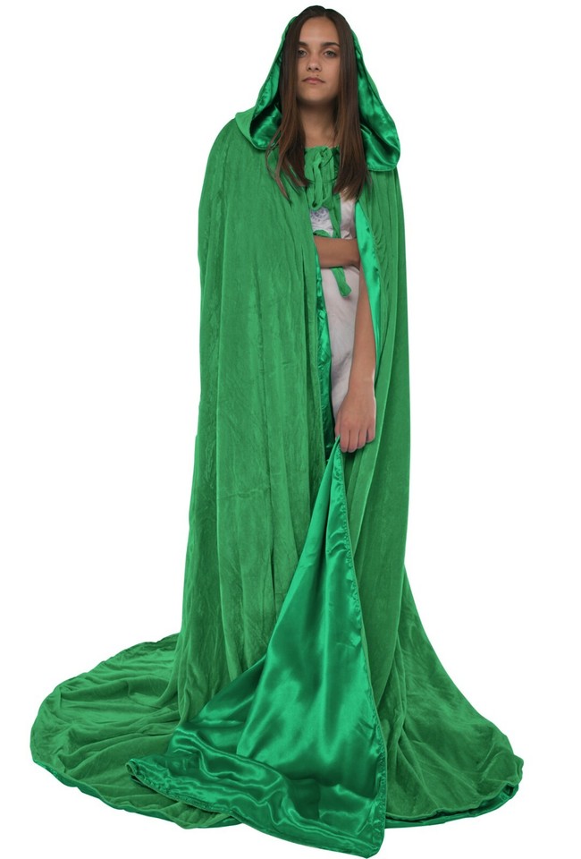 Hooded Velvet Cloak lined in Satin Luxury Cape Fashion Vampire Costume ...
