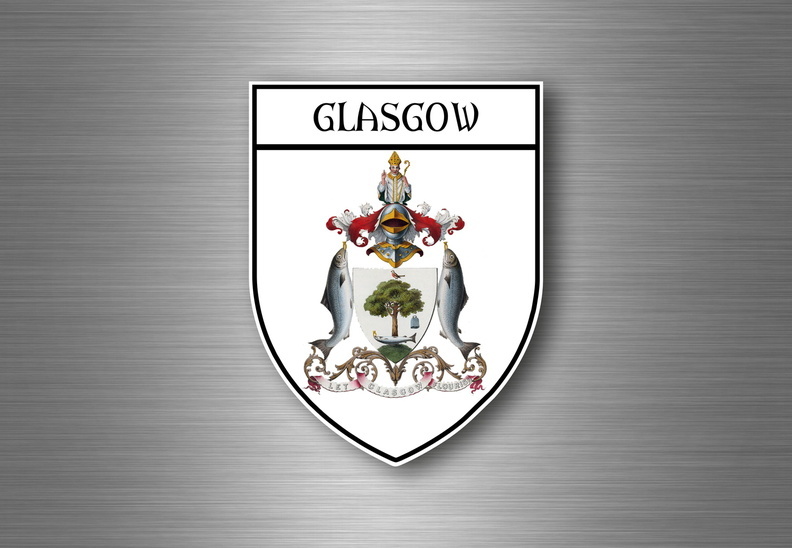 Autocollant sticker voiture moto blason ville drapeau ecusson glasgow ...