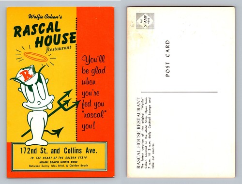 Miami Beach, FL-Florida, Wolfie Cohens Rascal House Restaurant Vintage ...