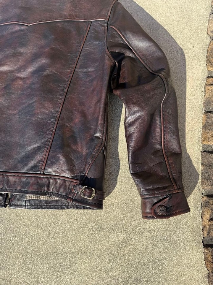 A2 leather jacket cow leather brown core RRL type very good condition ...