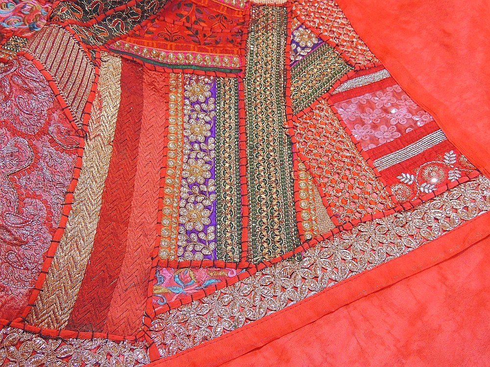 Red Indian Embroidered Duvet Cover Set 7P Sari Bedding Luxury ...
