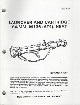 Historical book for Launcher and Cartridge 84-MM, M136 (AT4), HEAT | eBay