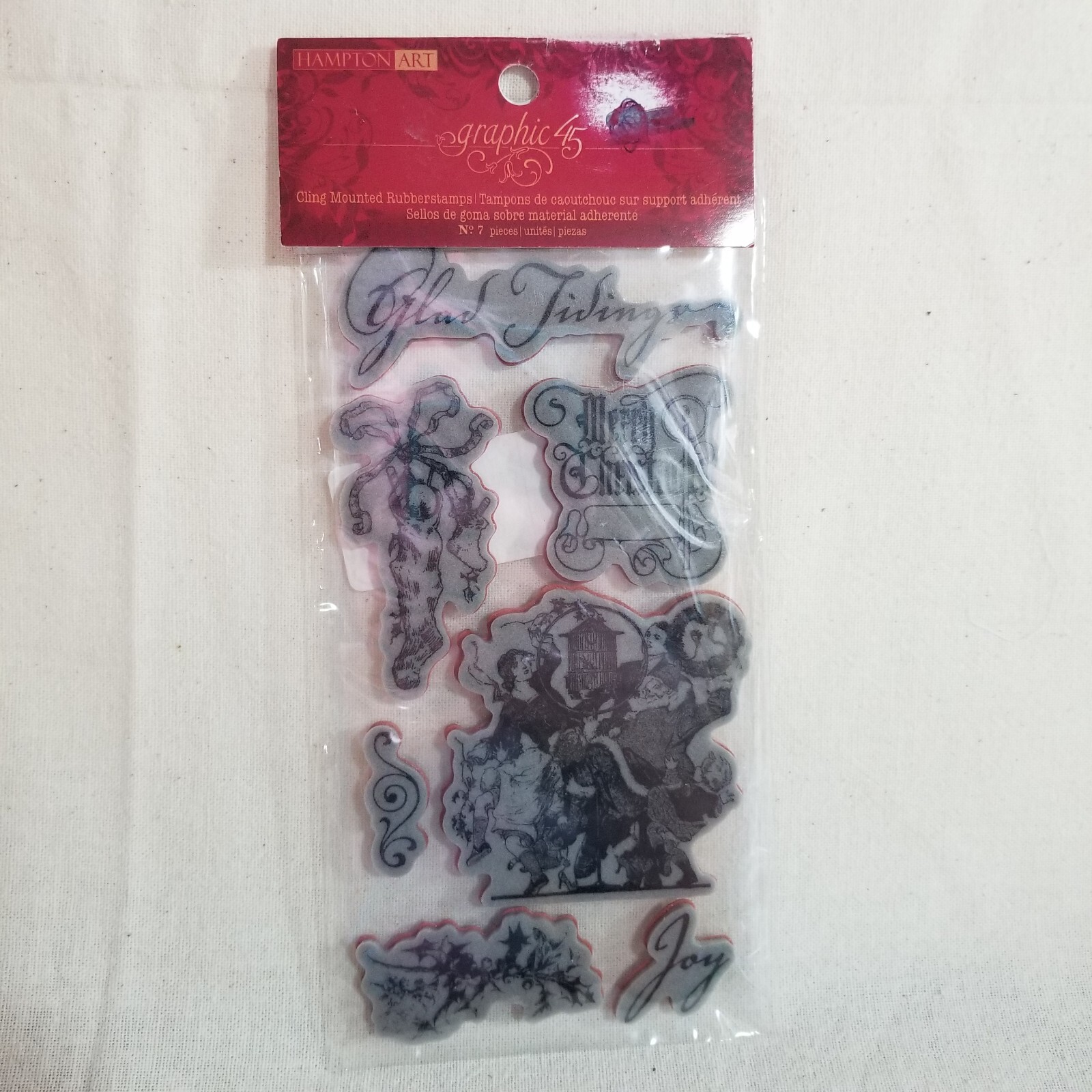 Graphic 45 Stamp Set Christmas Hampton Art 7 Piece Cling Stamps NIP a7 ...