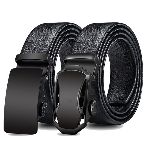 Designer Leather Belt Pants Bands Automatic Buckle Waistband Ratchet ...