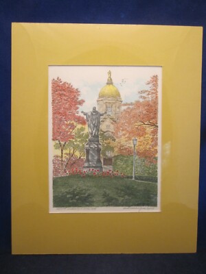 Notre Dame JACK APPLETON Jesus & Golden Dome Fall Hand Painted LE Print ...