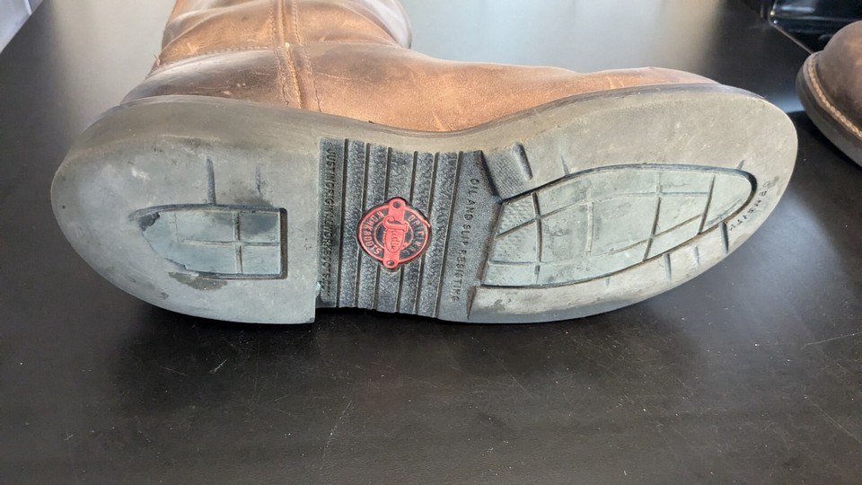 Justin Original Balusters Mens Work Boots #4445 Pull On Size 9 D | eBay