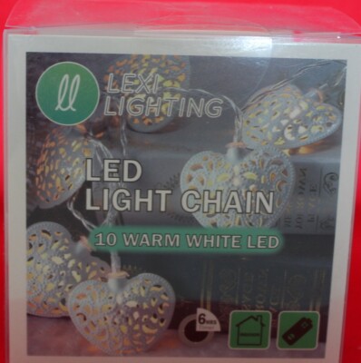 Heart Shaped LED Light Chain (185cms long) by LEXI LIGHTING | eBay ...