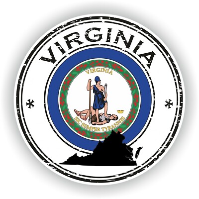 Virginia United States Rotondo Bandiera Adesivo / Alto Risoluzione ...