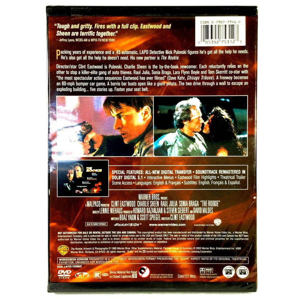 The Rookie (DVD, 1990, Widescreen) Brand New ! Clint Eastwood Raul ...