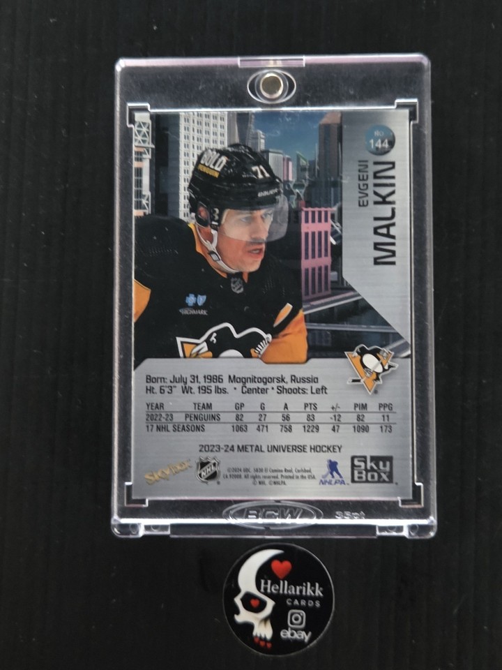 2023-24 Evgeni Malkin /100 Red PMG Metal Universe Precious Gems #144 ...